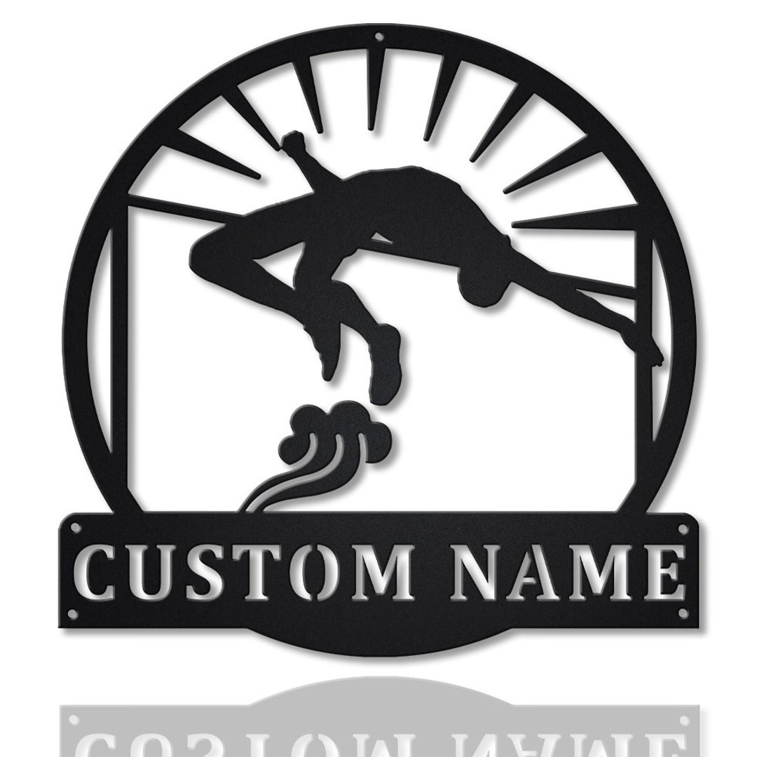 Personalized High Jump Metal Sign Art, Custom High Jump Metal Sign ...