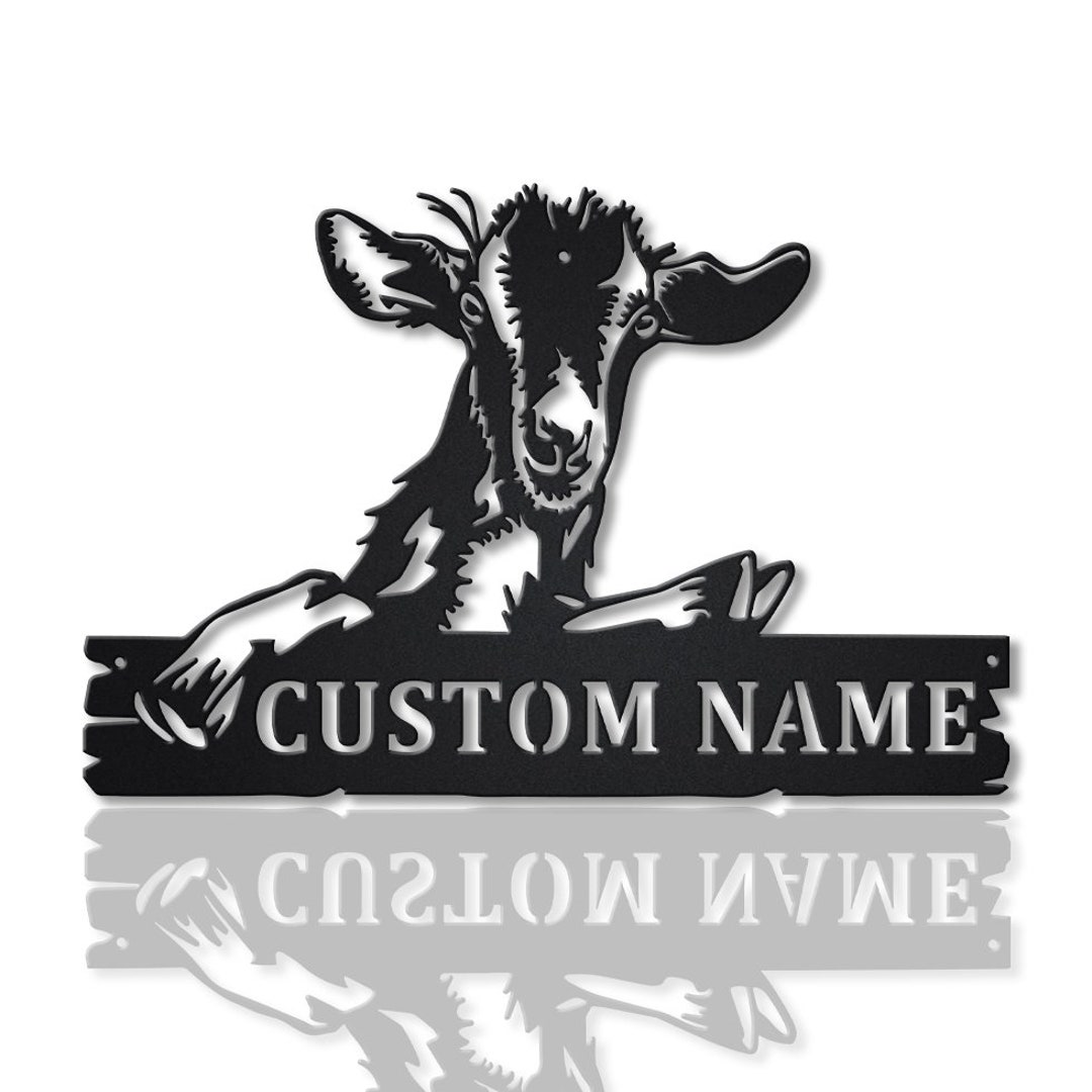 Custom Goat Farm Monogram Metal Sign Art V2 , Personalized Goat Farmer ...