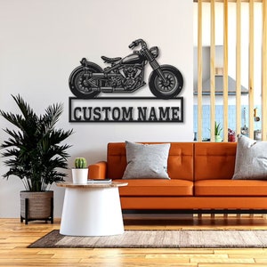 Choper Motorcycle Metal Sign With Lights,personalized Motorbike Biker ...