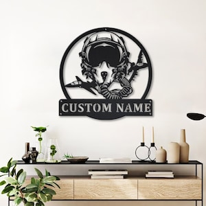 Personalized Fighter Pilot Metal Sign With LED Lights V2,custom Fighter ...