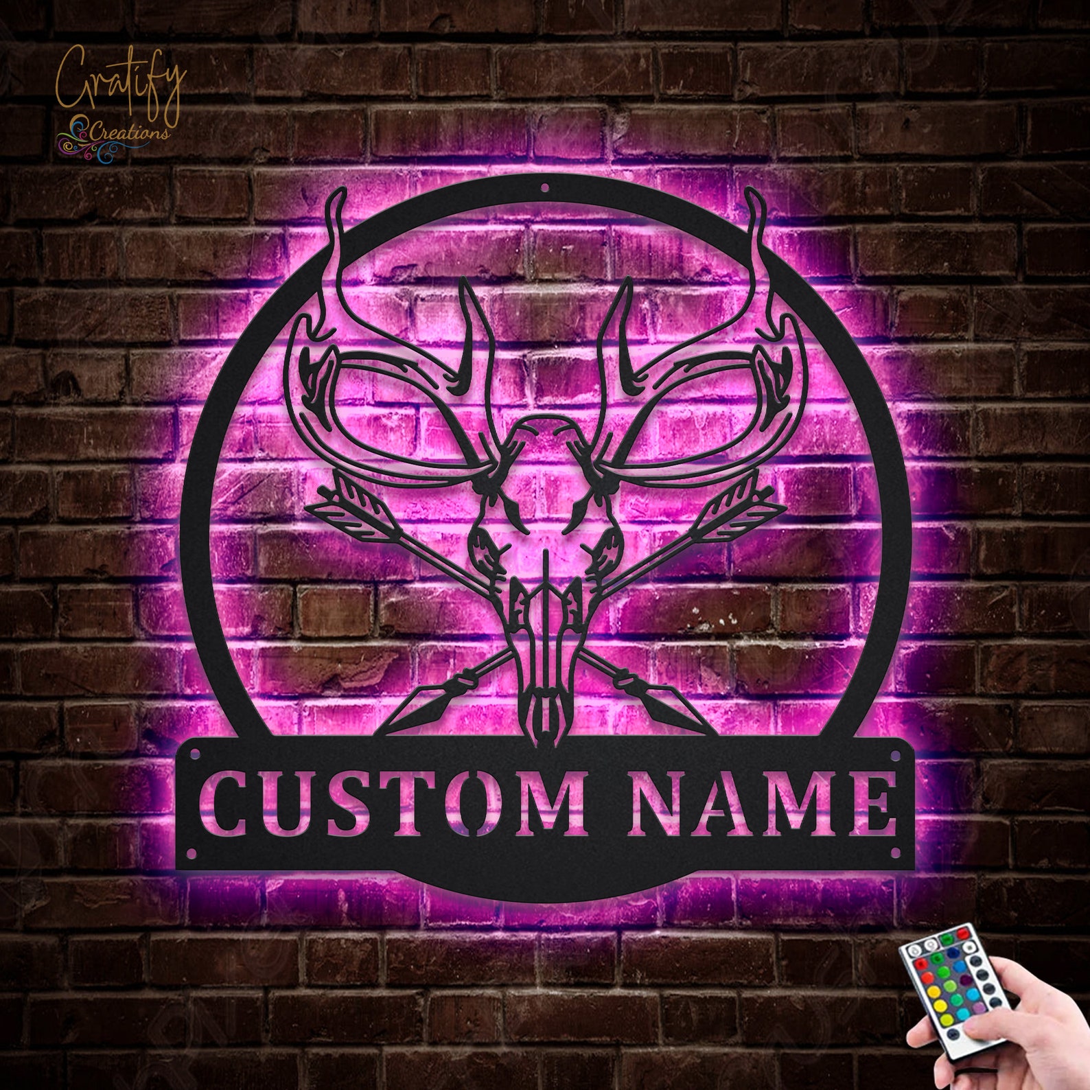 Hunting Metal Sign LED Lights V2, Custom Hunting Metal Sign, Dog Hunter ...