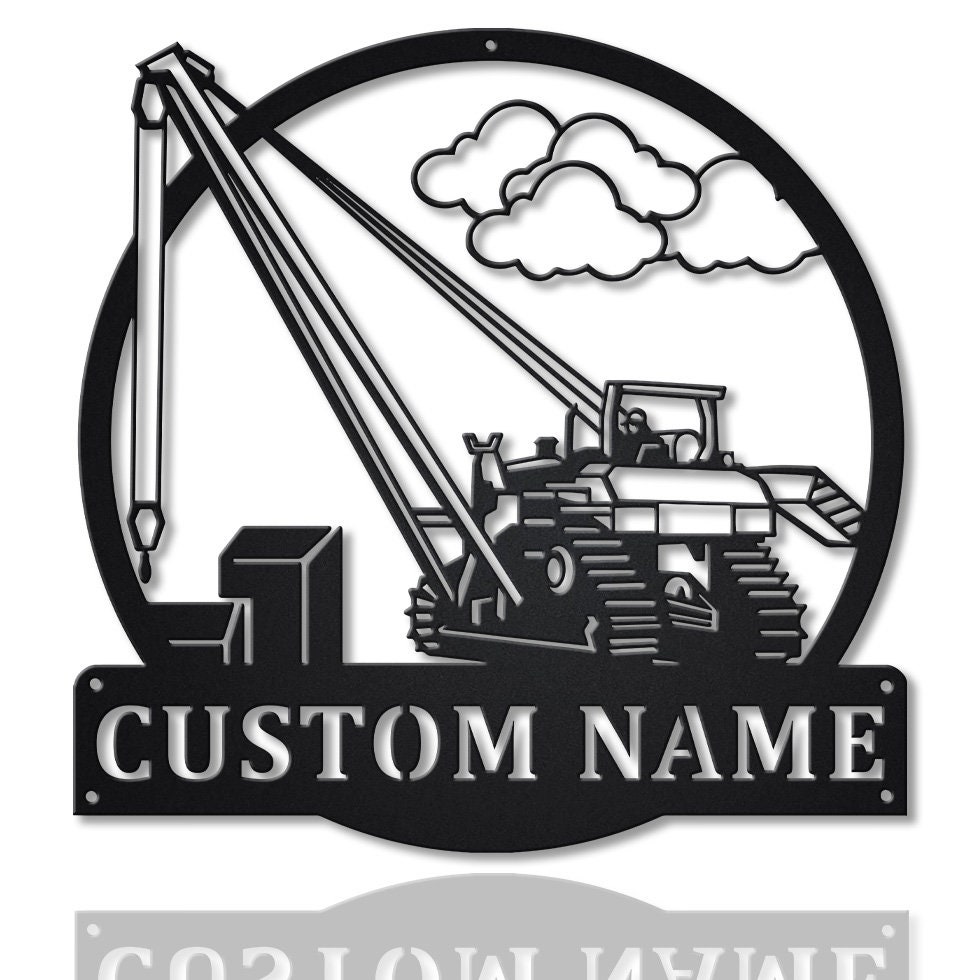 Pipelayer With Operator Monogram Metal Sign Art Pipelayer - Etsy