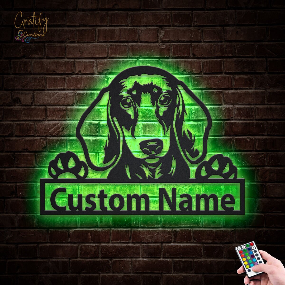 Dachshund Dog Metal Sign LED Lights, Custom Dachshund Dog Signs ...