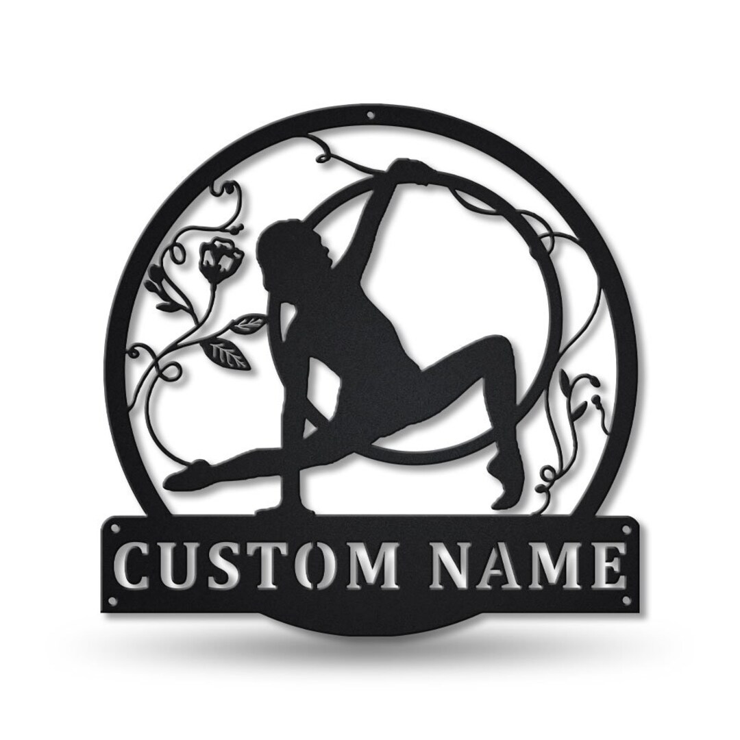 Personalized Hula Hoop Monogram Metal Sign Art ,custom Hula Hoop Metal ...
