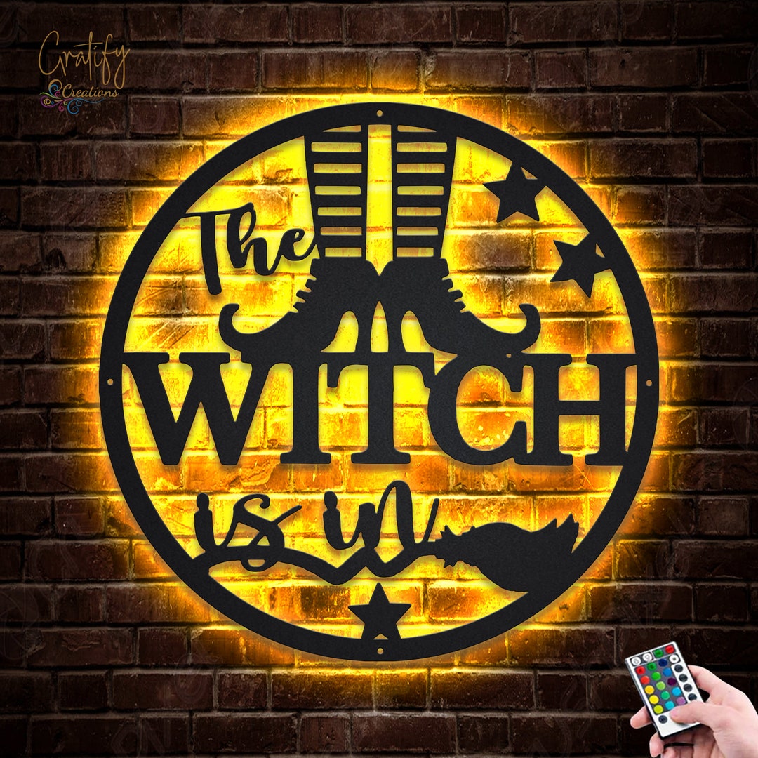 The Witch Halloween Metal Sign,welcome Sign,witch and Haunted Castle ...