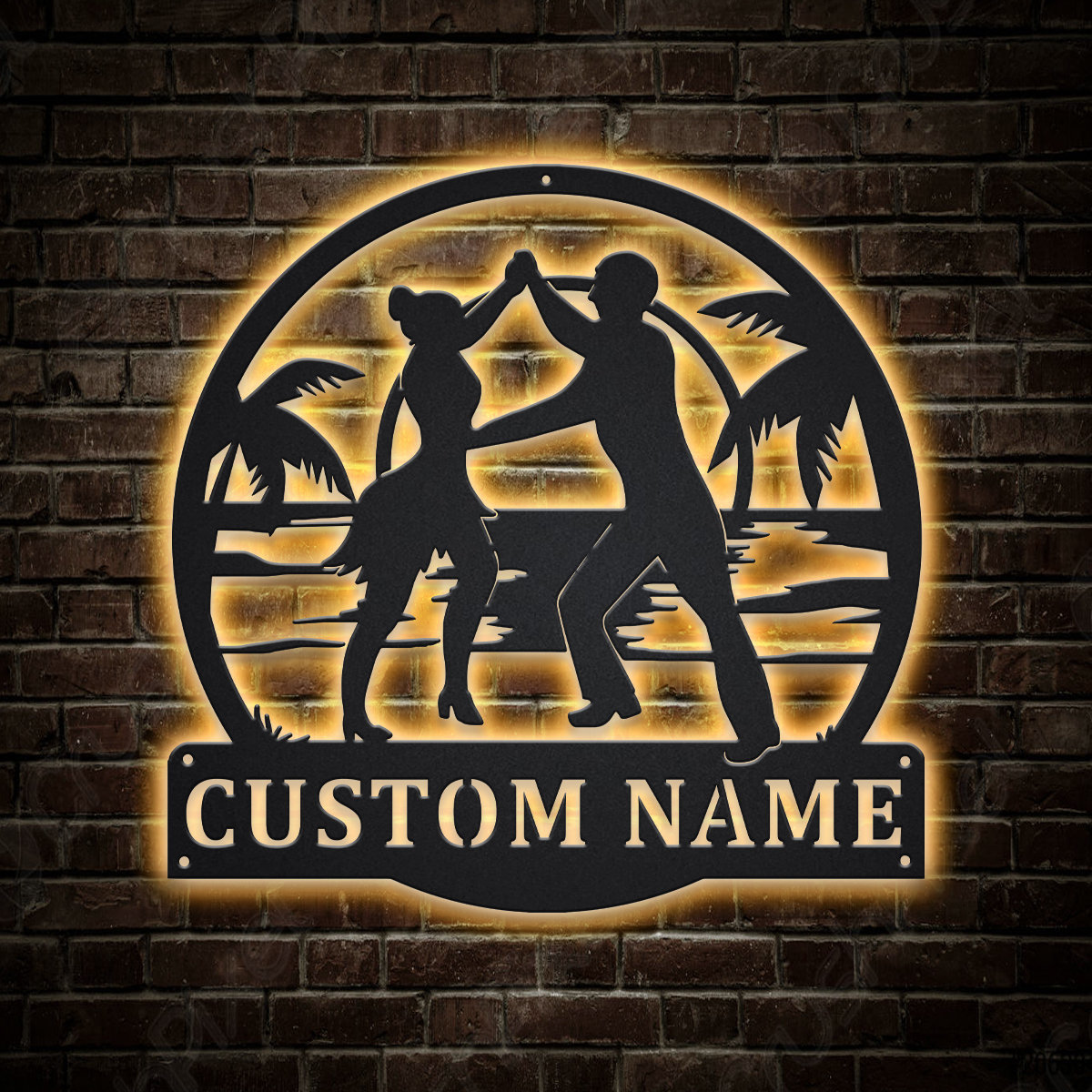 Personalized Bachata Dance Metal Sign With LED Lights | Custom Bachata ...