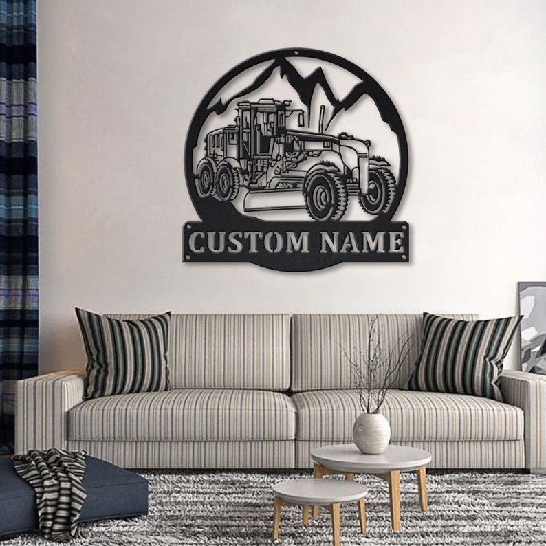 Road Grader Monogram Metal Sign Art Custom Road Grader Metal - Etsy