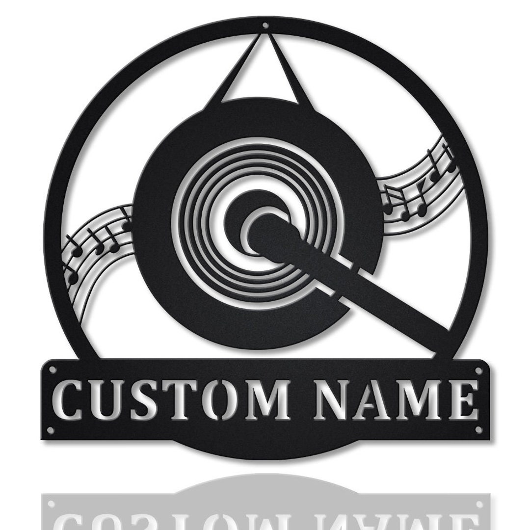 Custom Gong Metal Sign Art, Personalized Gong Metal Sign, Gong Musical ...