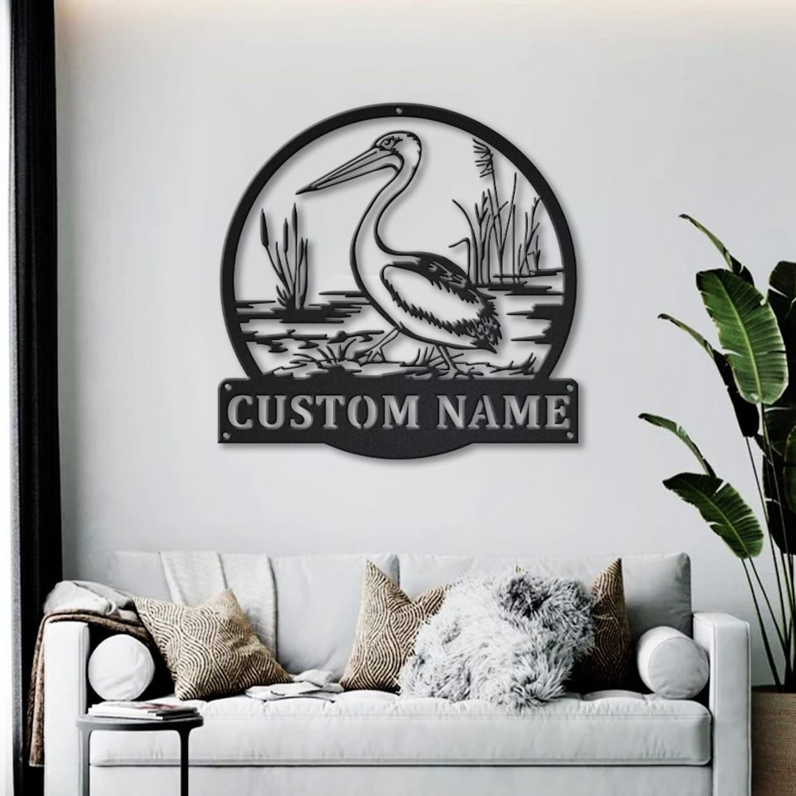 Pelican Monogram Metal Sign LED Lights V2, Custom Pelican Metal Sign ...