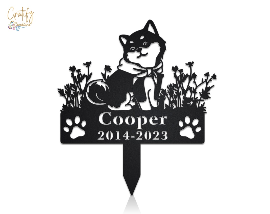 Shiba Inu Dog Sign Custom Shiba Inu Dog Memorial Stake, Metal Stake ...