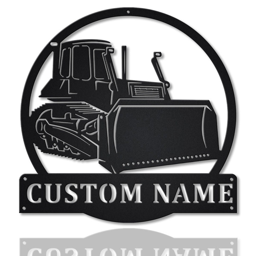 Bulldozer Truck Metal Sign Art, Custom Bulldozer Truck Metal Sign ...