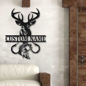Deer Hunting Fish Hook Metal Sign LED Lights,deer Hunting Neon Signs ...