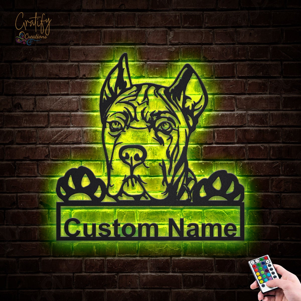 Cane Corso Dog Metal Wall Art LED Lights Custom Cane Corso - Etsy