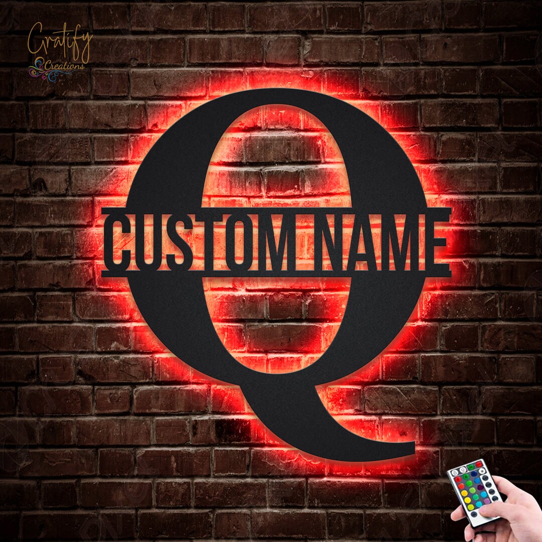 Alphabet Q Metal Sign LED Lights, Custom Alphabet Metal Sign, Alphabet ...