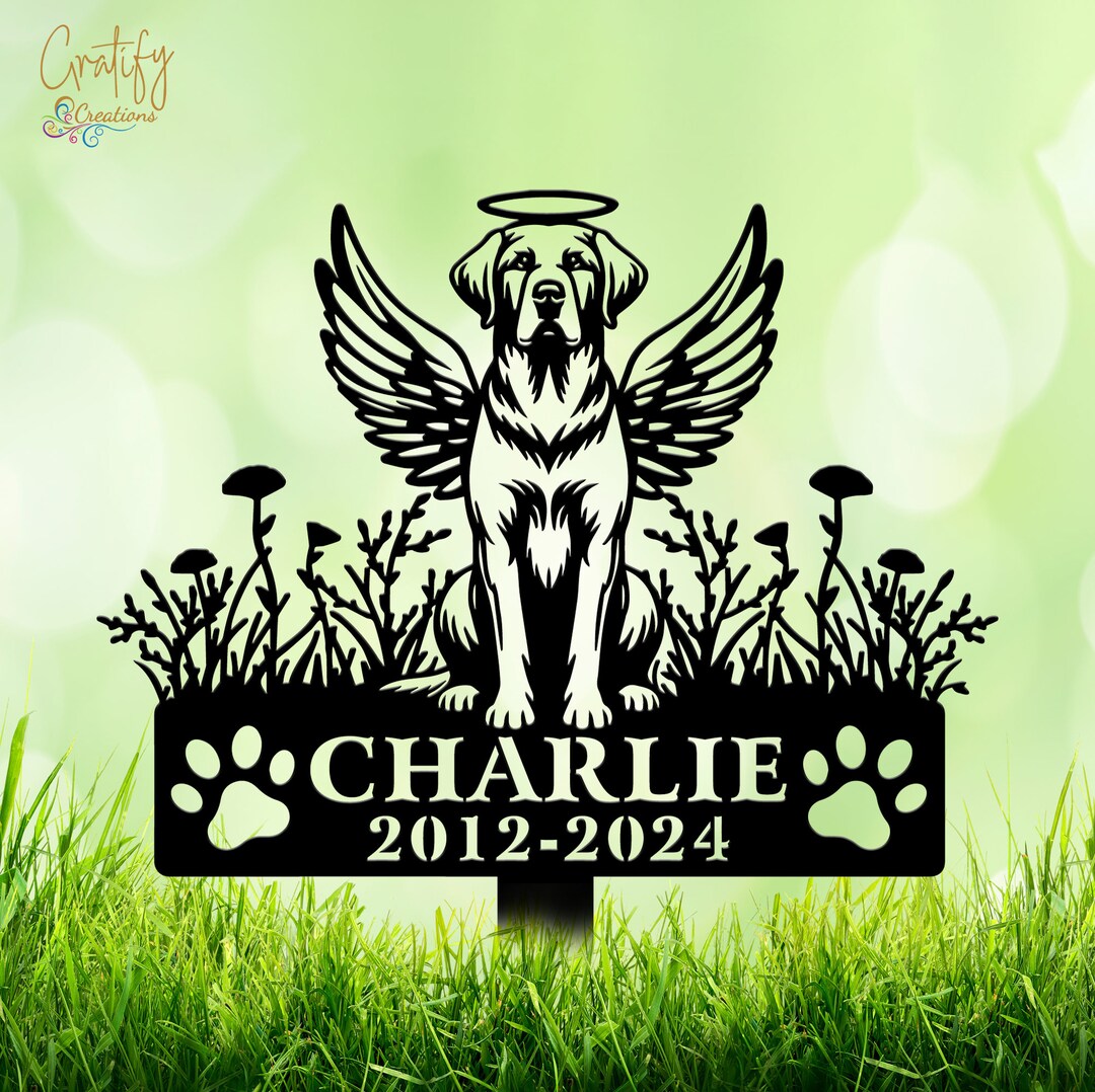 Labrador Retrievers Sign, Custom Dog Memorial Stake, Metal Stake ...