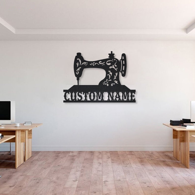 Sewing Machine Metal Sign Art, Custom Quilting Metal Wall Art, Sewing ...