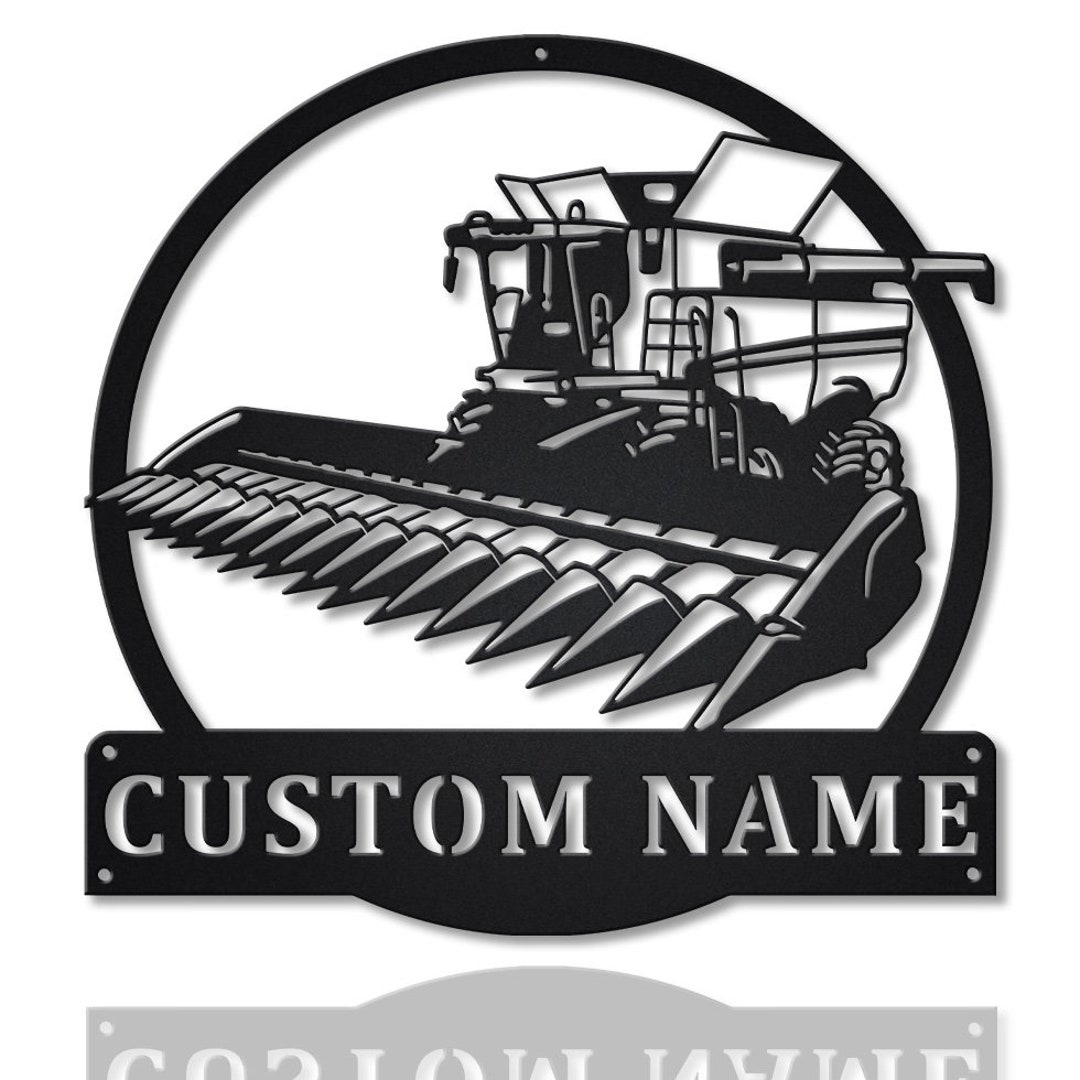 Harvester Farm Tractor Metal Sign Art, Custom Harvester Farm Tractor ...