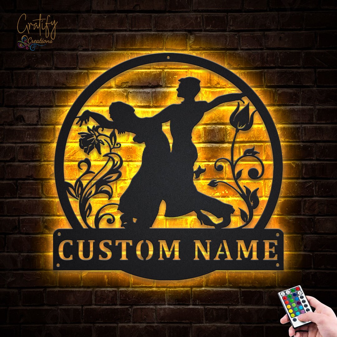 Ballroom Dancing Metal Sign LED Lights V3, Custom Ballroom Dancing ...