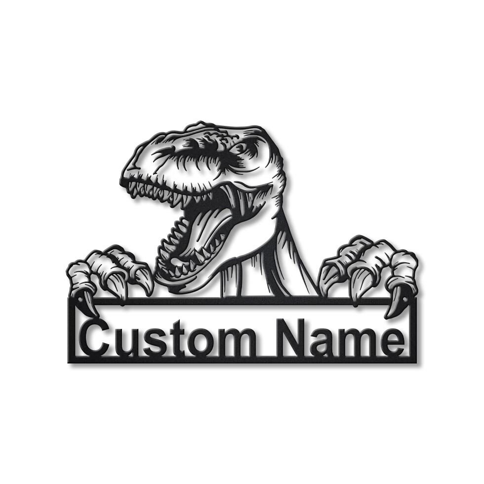 Tyrannosaurus Dinosaur Metal Sign Artt, Custom Tyrannosaurus Dinosaur ...