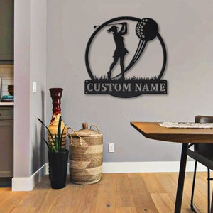 Golf Metal Wall Art LED Lights V3, Custom Golf Metal Sign, Golf Men ...