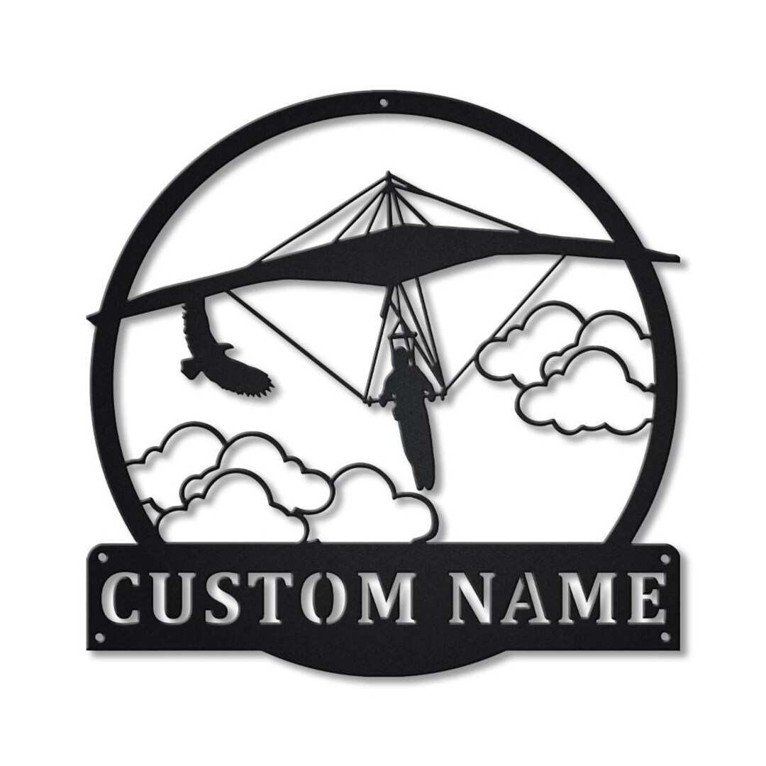 Hang Gliding Sport Monogram Metal Sign Art, Custom Hang Gliding Sport ...