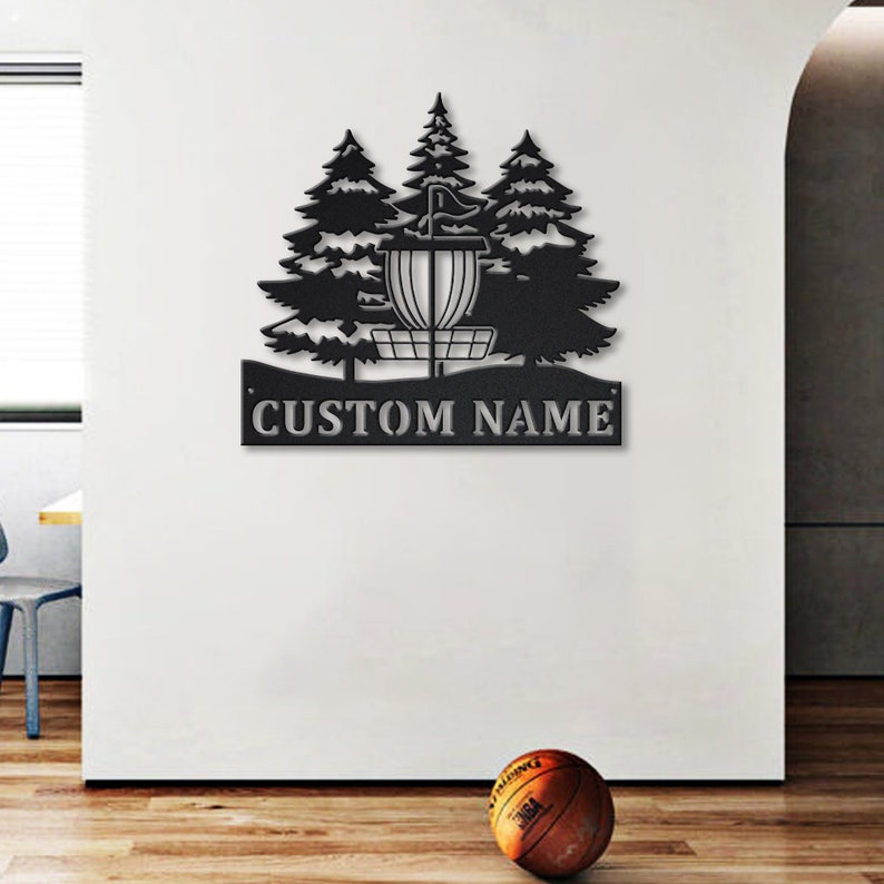 Disc Golf Sport Metal Wall Art LED Lights V5, Custom Disc Golf Metal ...