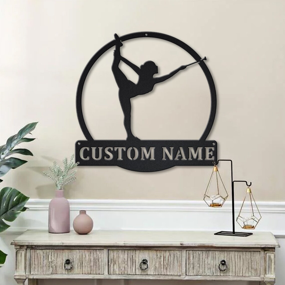 Baton Twirling Metal Wall Art LED Light V1, Custom Baton Twirling Metal ...