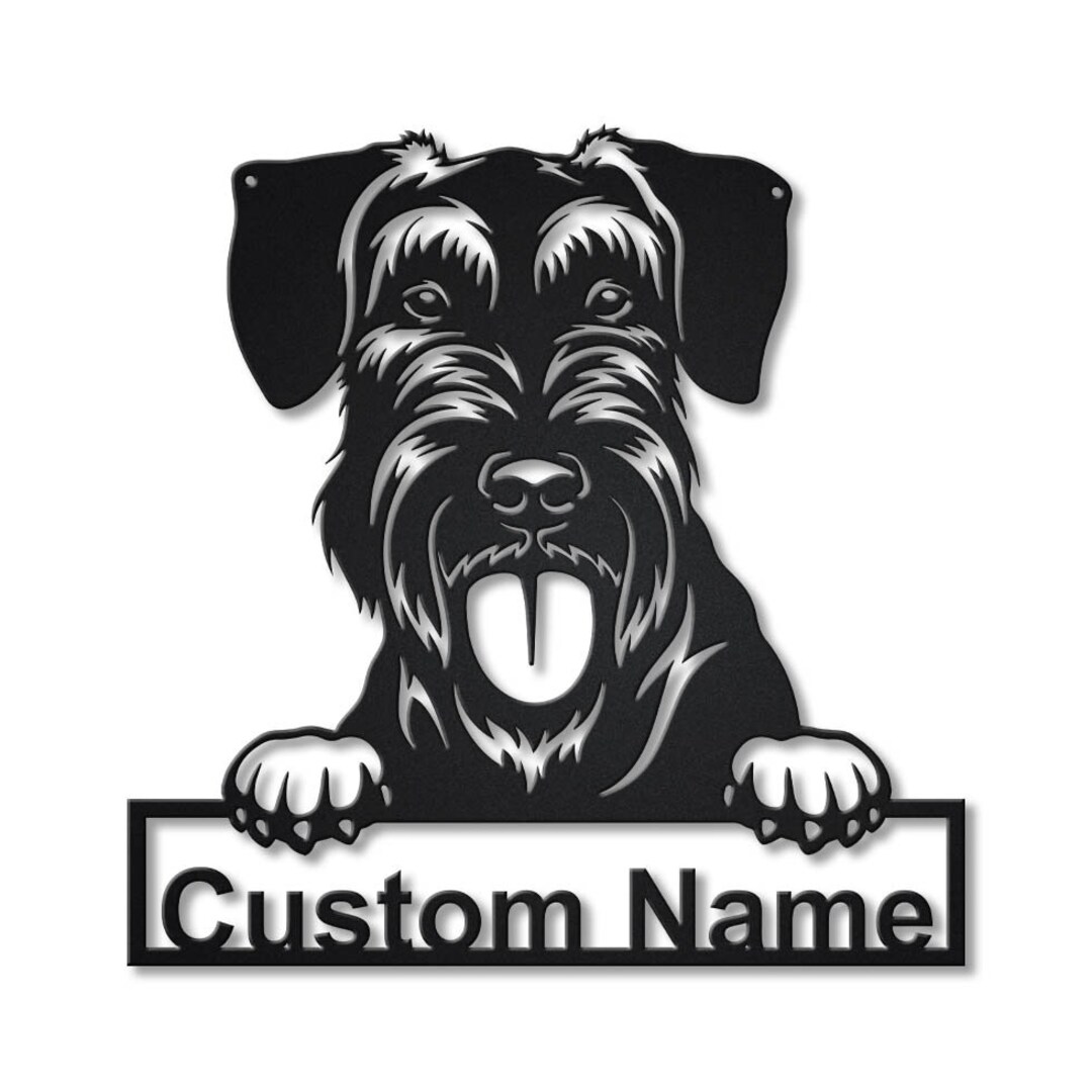 Custom Giant Schnauzer Dog Metal Sign Art, Personalized Giant Schnauzer ...