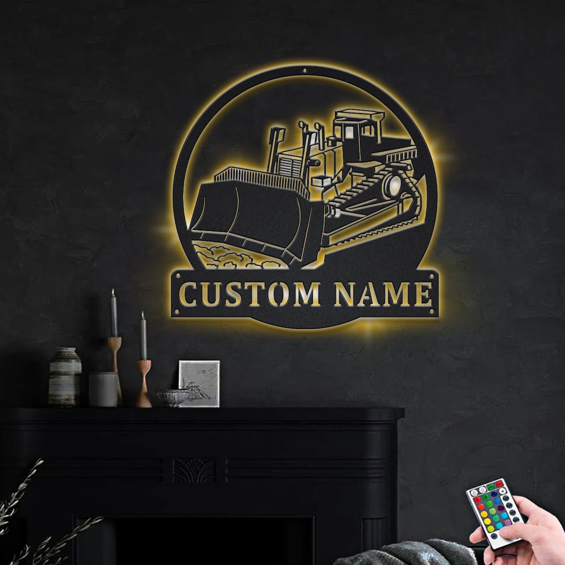 Tractor Dozer Metal Sign LED Lights V2 Custom Tractor Dozer - Etsy