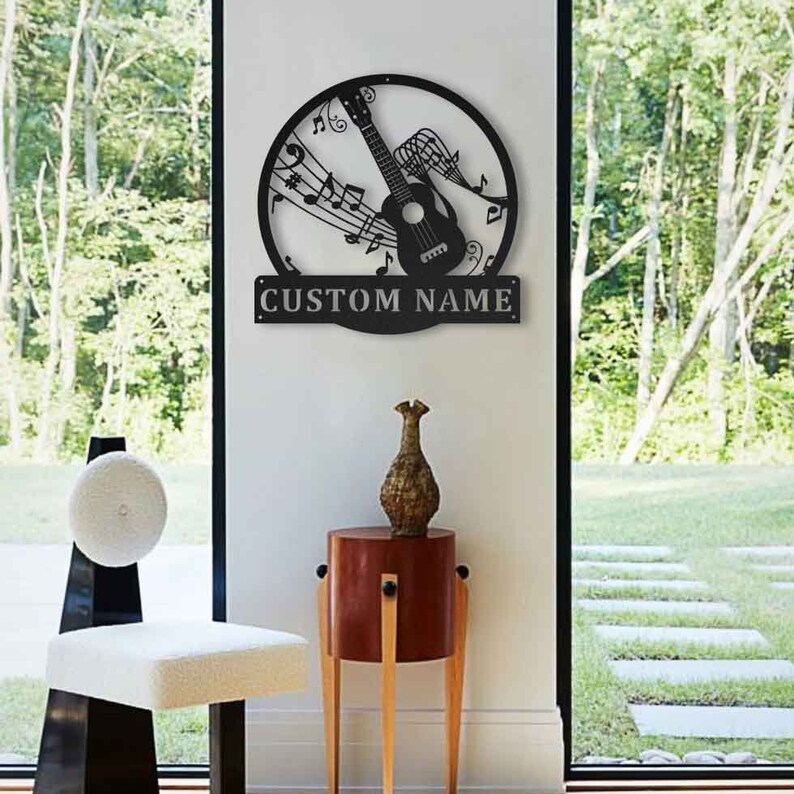 Custom Ukulele Music Monogram Metal Sign Art Personalized Ukulele Music ...