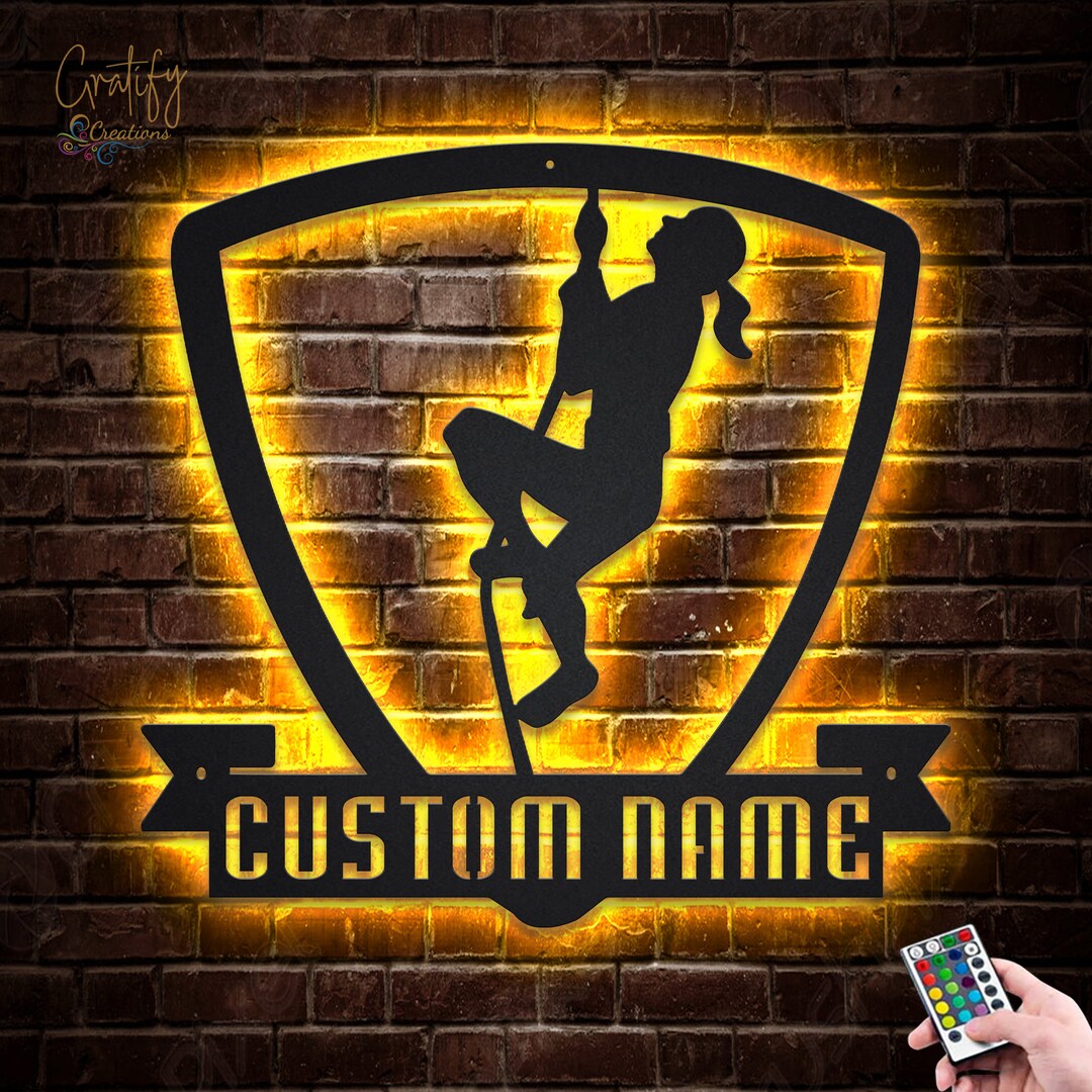 Female Bodybuilder Metal Sign LED Lights V12, Custom Bodybuilder Metal ...