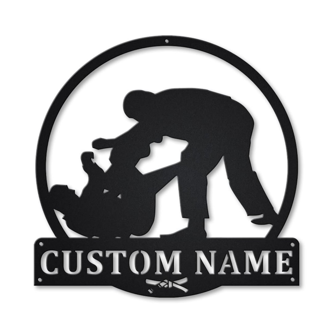 Custom Brazilian Jiu Jitsu Monogram Metal Sign Art, Personalized Jiu ...