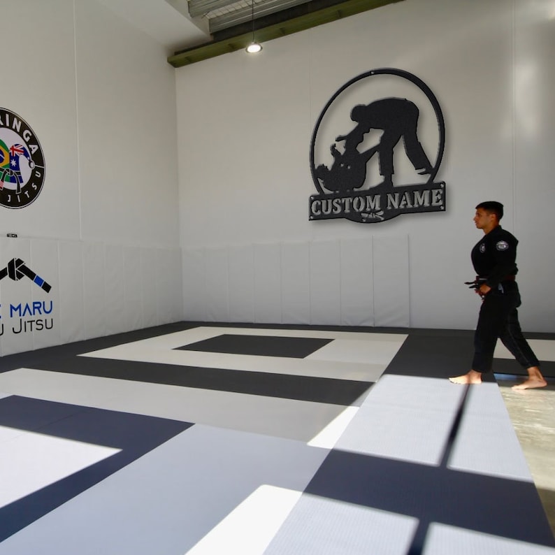 Custom Brazilian Jiu Jitsu Metal Wall Art With LED Lights, Personalized ...