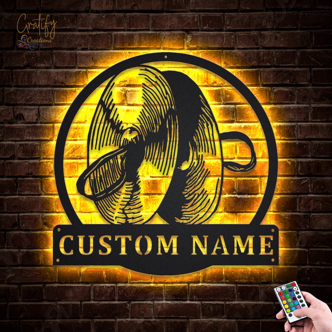 Custom Cymbal Player Metal Wall Sign With LED Lights - Etsy