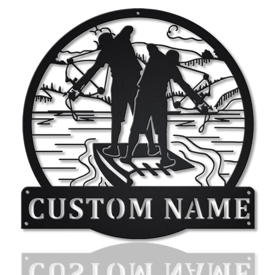 Bowfishing Father and Son Monogram Metal Sign Art ,custom Bowfishing ...