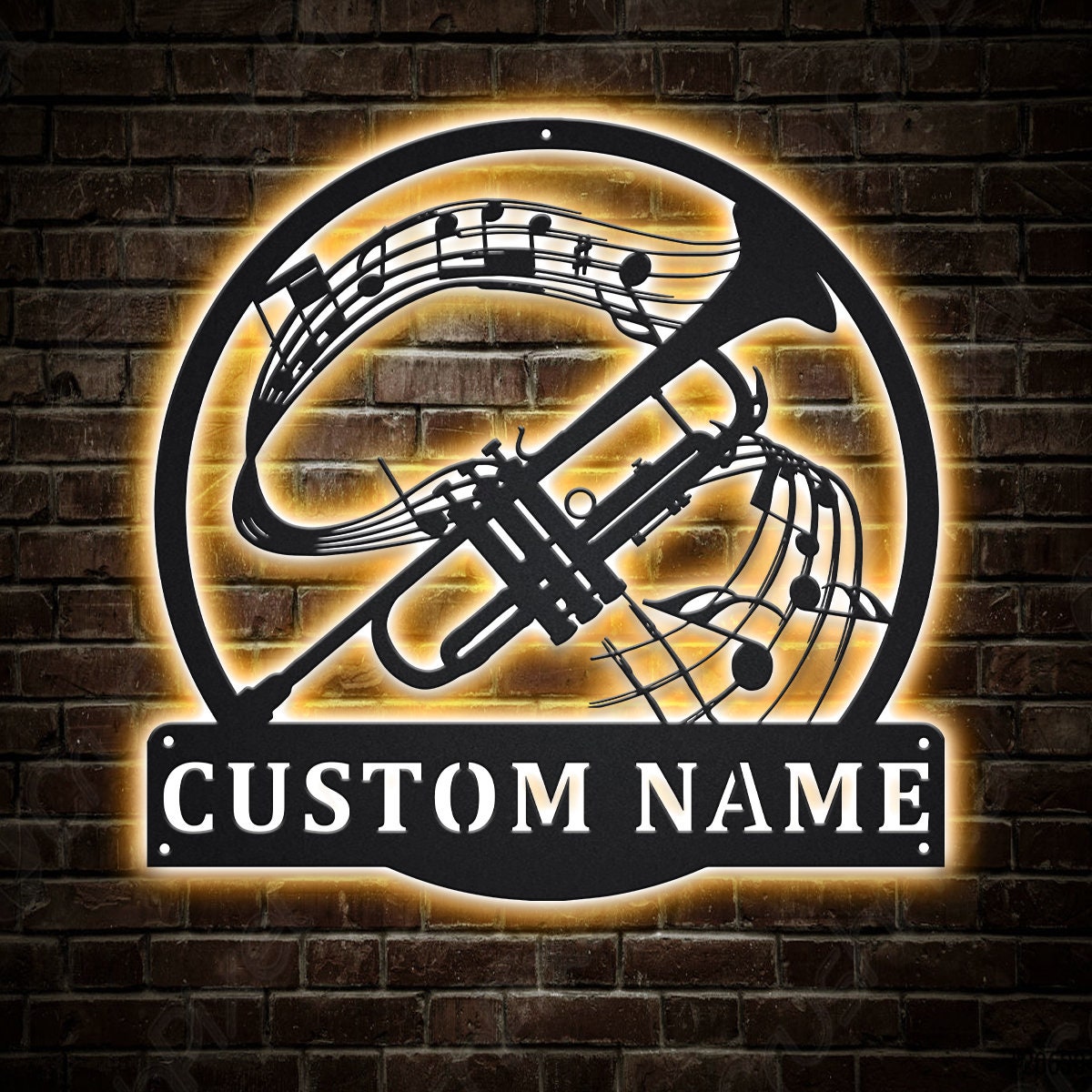 Personalized Trumpet Monogram Metal Sign With LED Lights - Etsy