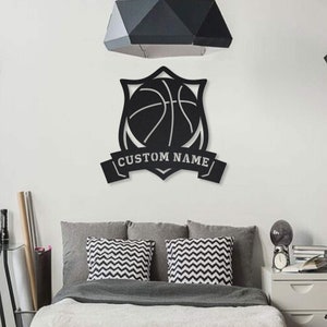 Basketball Monogram Metal Sign With LED Lights , Personalized ...