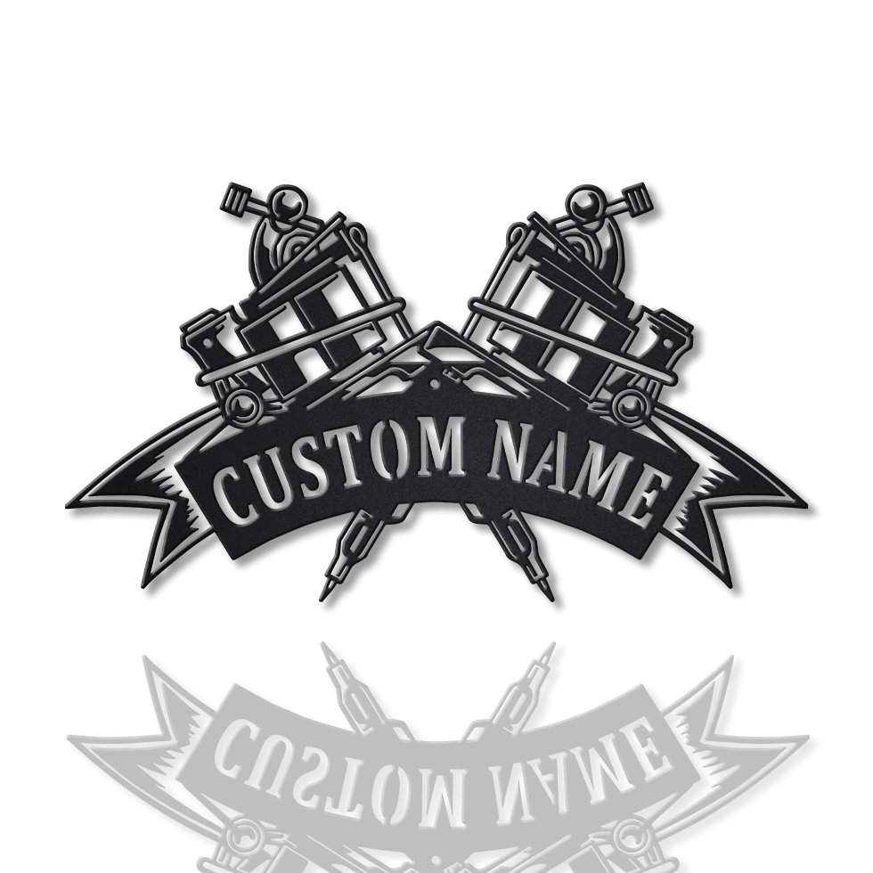 Custom Crossed Tattoo Machine Metal Sign With LED Lights - Etsy