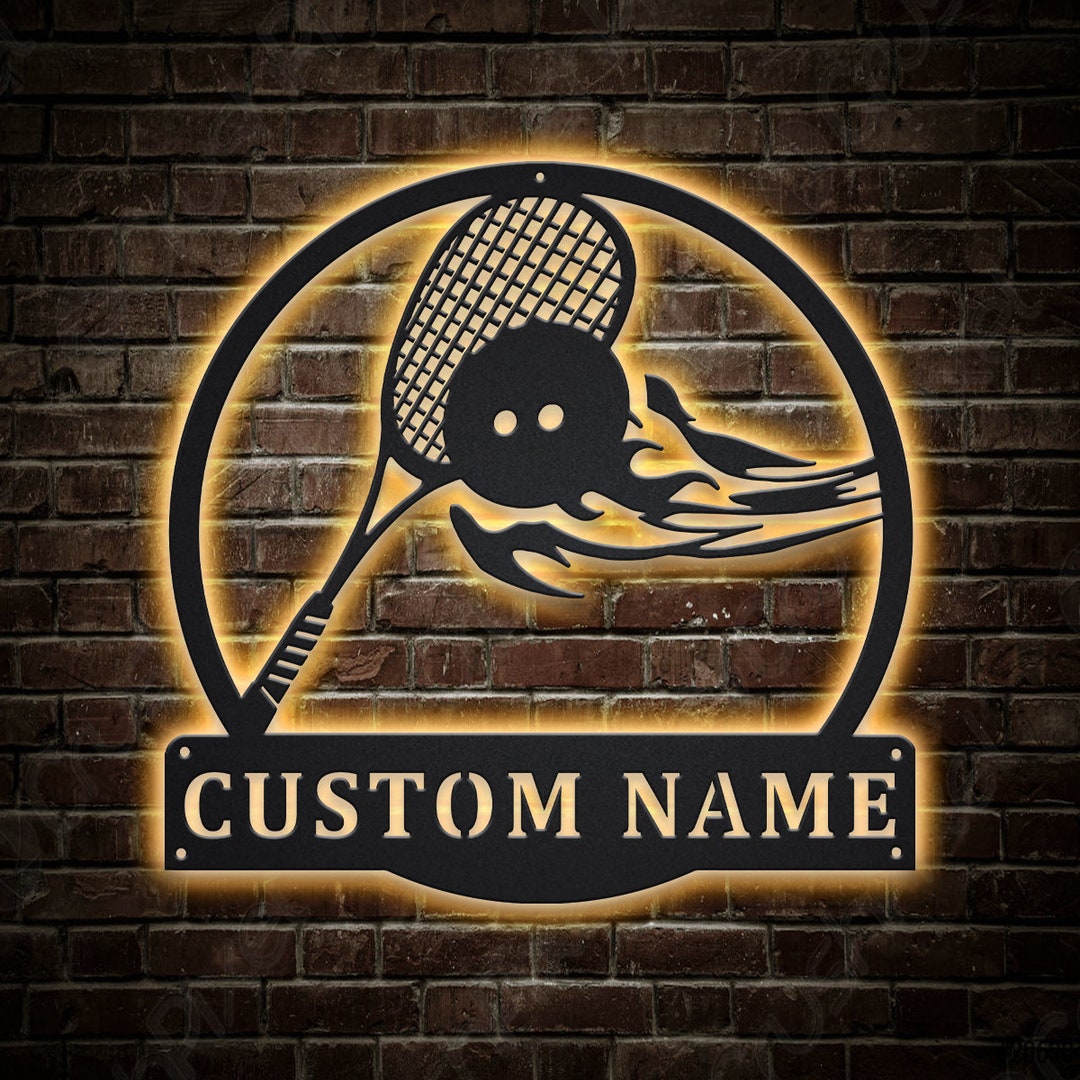 Squash Sport Metal Sign LED Lights, Custom Squash Sport Metal Sign ...