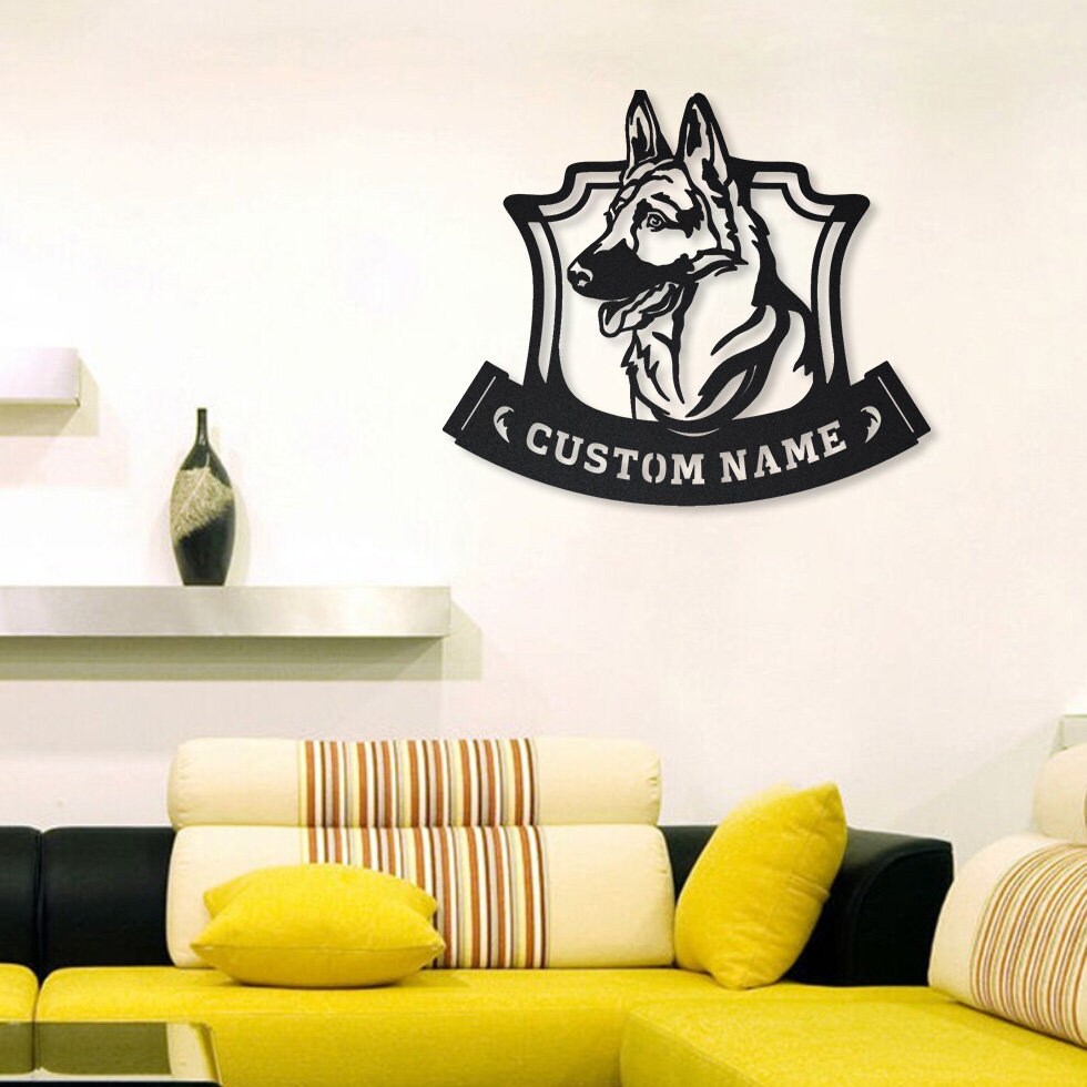 Custom German Shepherd Monogram Metal Sign Art, Personalized German ...