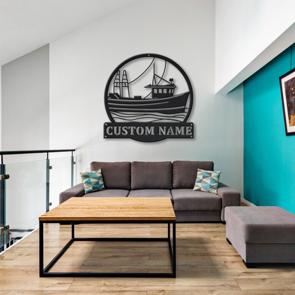 Lobster Boat Metal Wall Art LED Lights V2, Custom Lobster Boat Metal ...