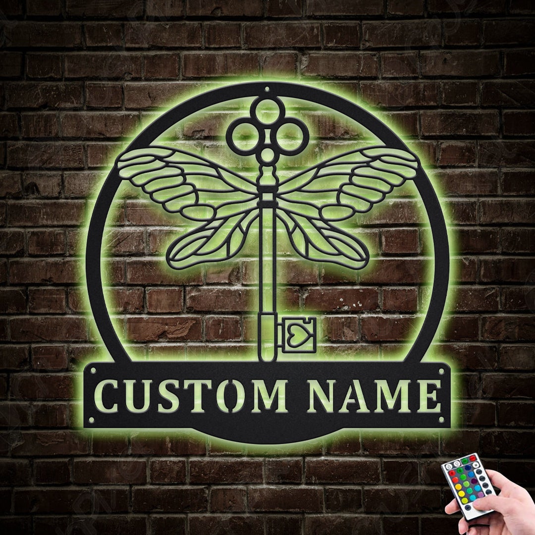 Vintage Key Metal Wall Art LED Lights V4, Custom Vintage Key Metal Sign ...