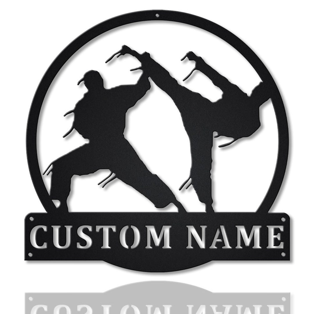 Custom Brazilian Jiu Jitsu Monogram Metal Sign Art V6, Personalized Jiu ...