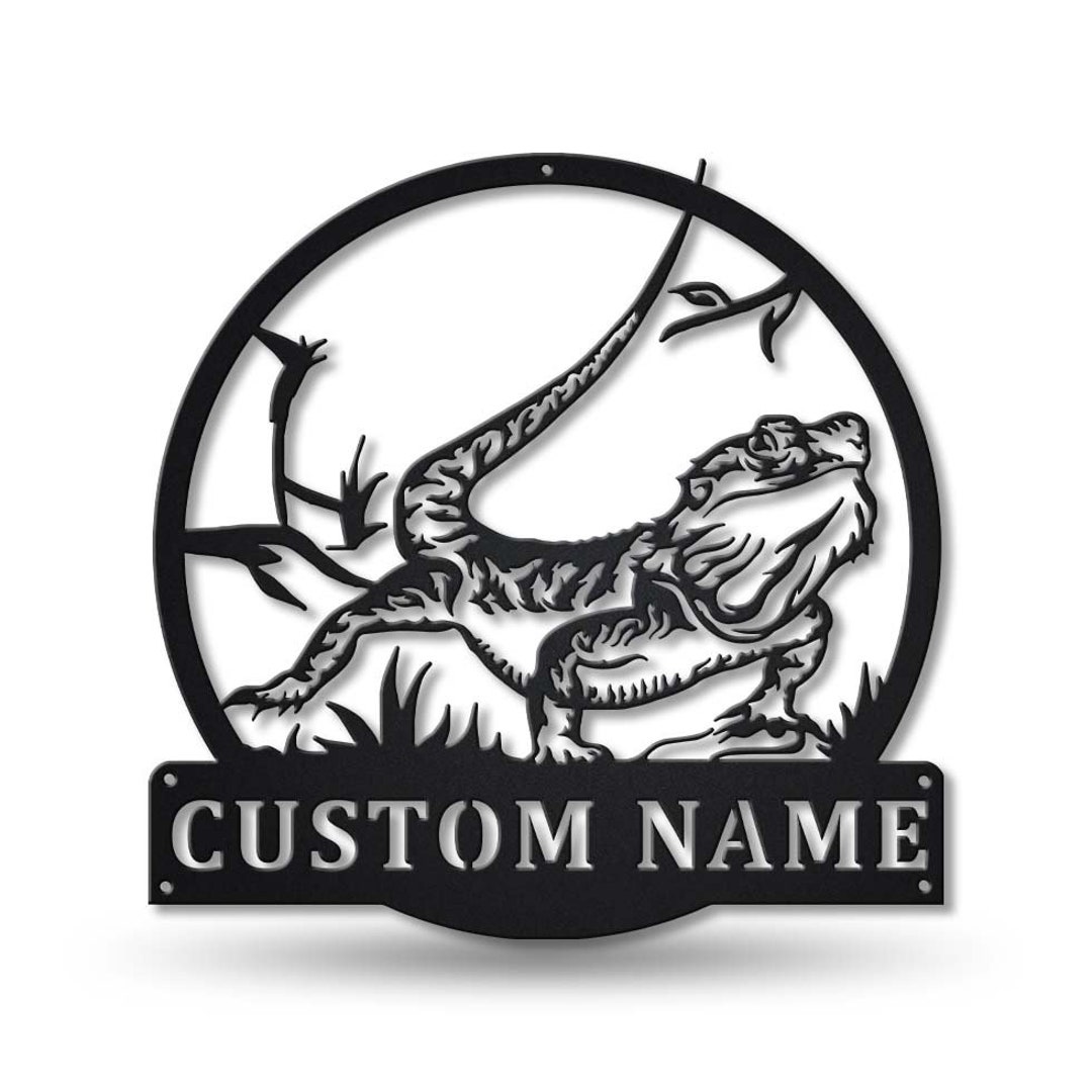 Custom Bearded Dragon Metal Sign Art, Personalized Bearded Dragon Metal ...