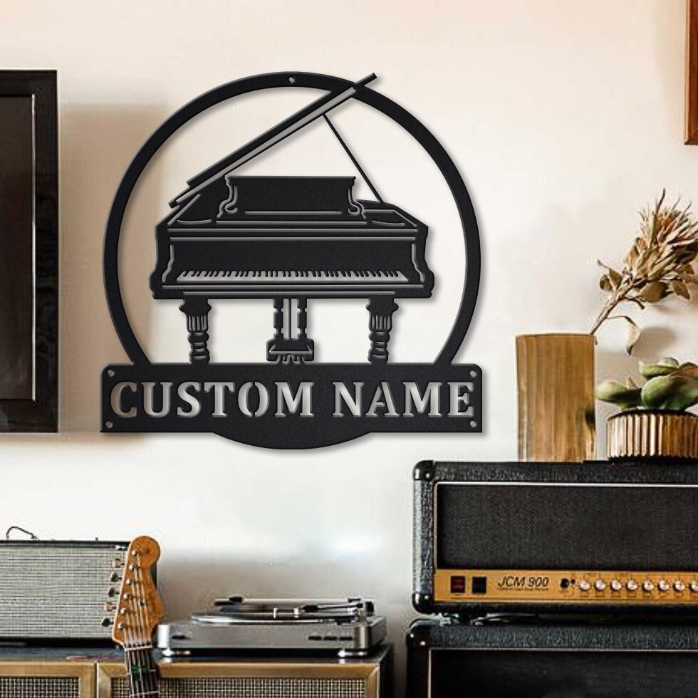 Grand Piano Metal Wall Art With LED Lights Custom Grand Piano - Etsy