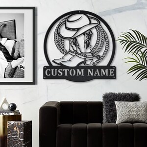 Cowboy Boots Metal Sign LED Lights V3, Custom Cowboy Boots Metal Sign ...