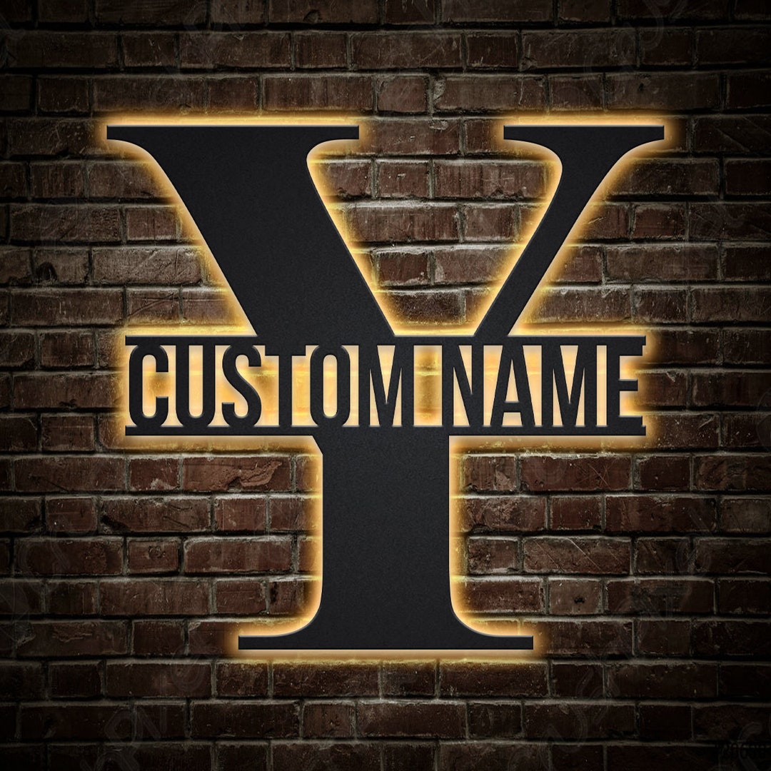 Alphabet Y Metal Sign LED Lights, Custom Alphabet Metal Sign, Alphabet ...