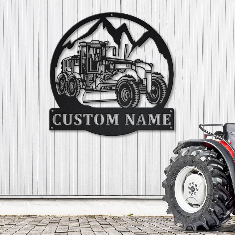 Road Grader Monogram Metal Sign Art Custom Road Grader Metal - Etsy