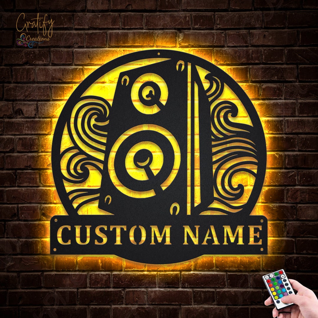 Sound Box Music Metal Sign LED Lights V4, Custom Sound Box Metal Signs ...