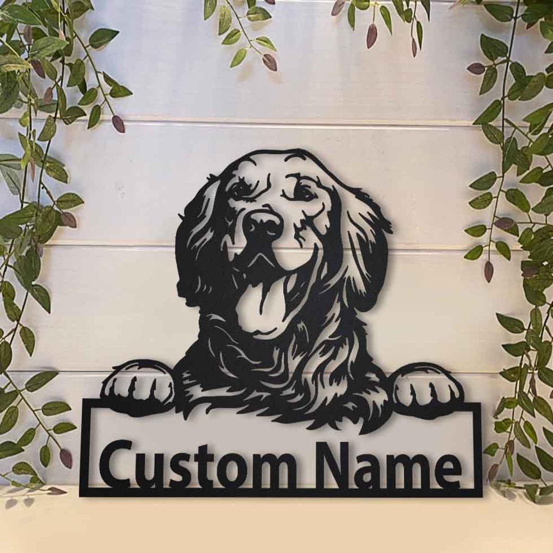 Golden Retriever Metal Sign Art, Custom Golden Retriever Metal Sign ...